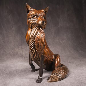 Red Fox-bronze Sculpture - Etsy