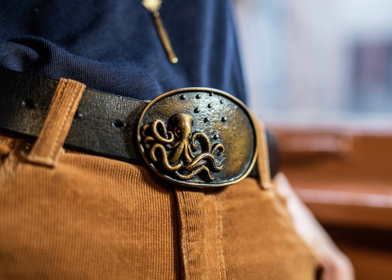 Octopus-bronze Belt Buckle - Etsy