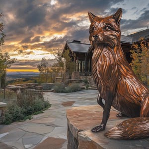 Red Fox-bronze Sculpture - Etsy