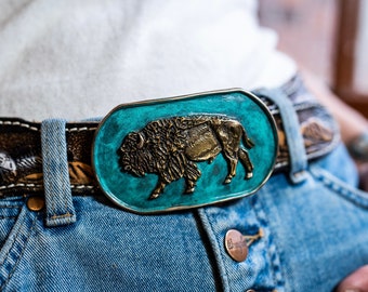 Bison Belt Buckle - Etsy