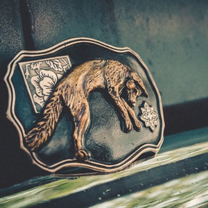 Leaping Fox-bronze Belt Buckle - Etsy