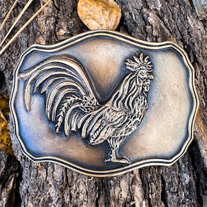 Rooster - Bronze Belt Buckle - Etsy