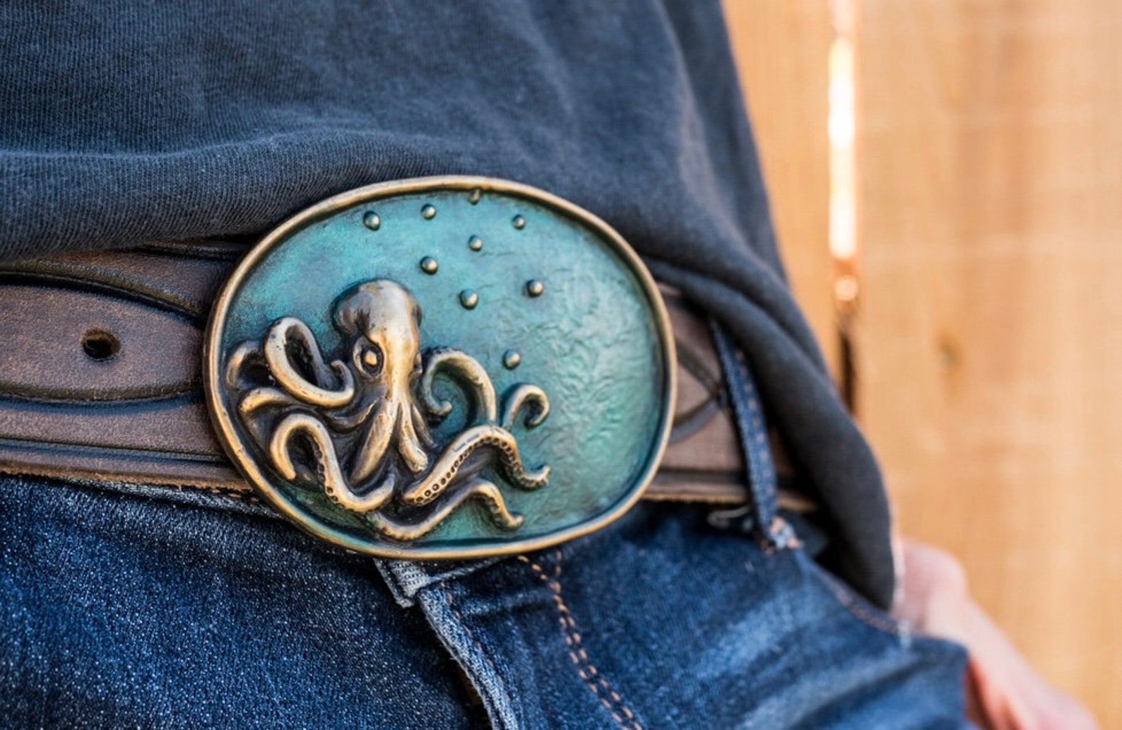 Octopus Bronze Belt Buckle - Etsy