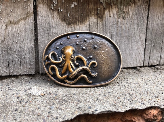 Octopus Bronze Belt Buckle | Etsy