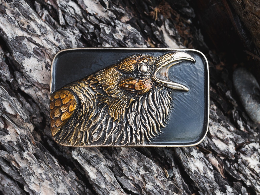 Raven-bronze Belt Buckle - Etsy