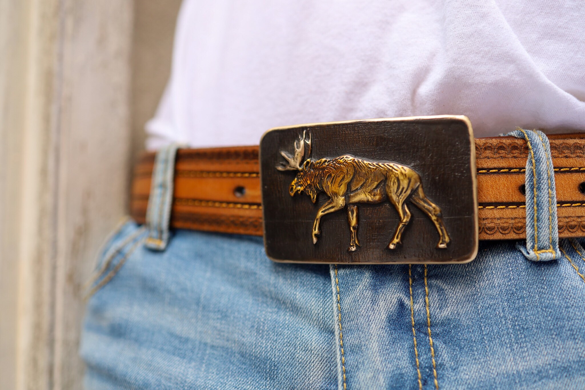 Moose Tracks Bronze Belt Buckle | Etsy