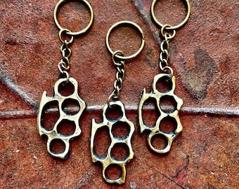 Brass Knuckle Keychain - Etsy