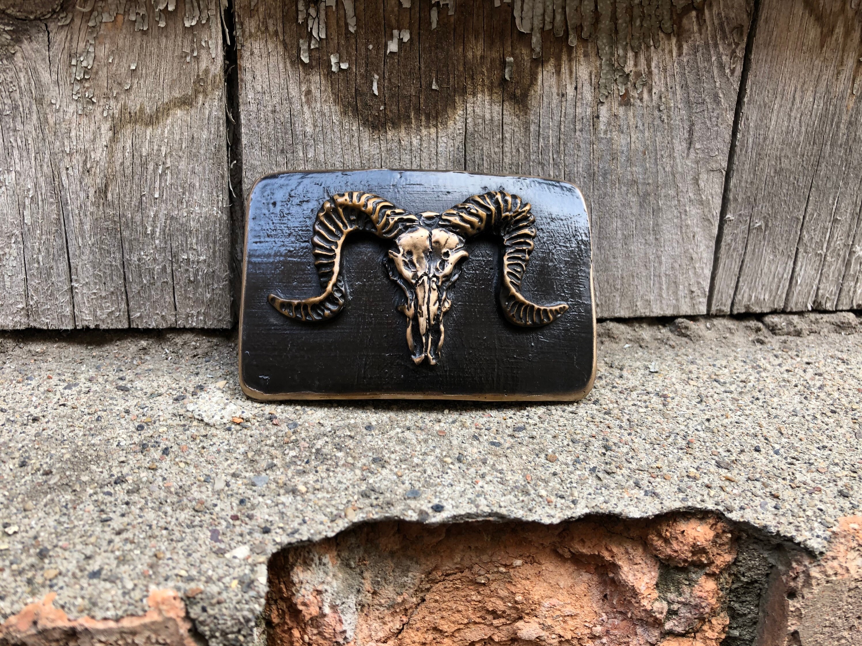 Ram Skull Bronze Belt Buckle - Etsy