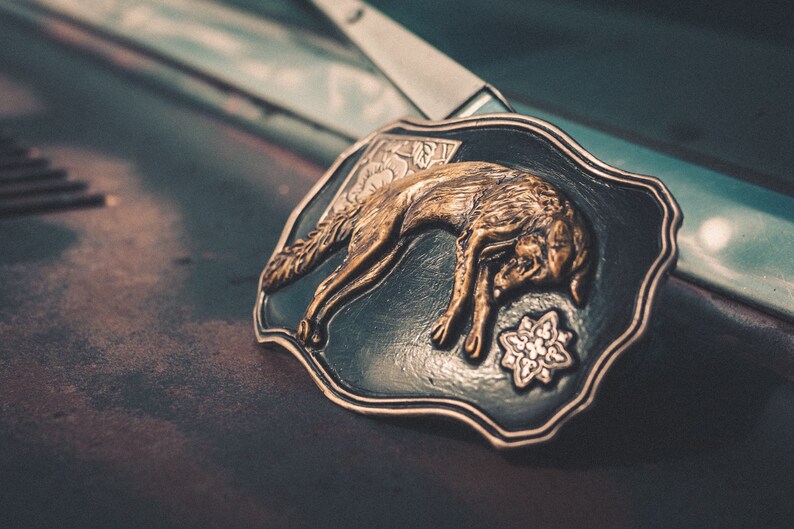 Leaping Fox-bronze Belt Buckle - Etsy