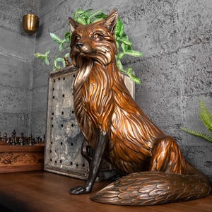 Red Fox-bronze Sculpture - Etsy