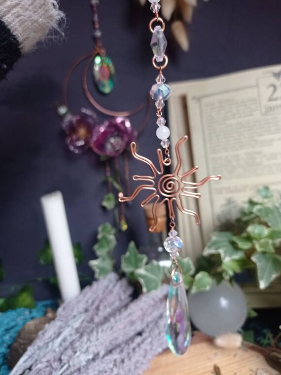 tiger eye sun catcher sun suspension sun sensor wirewrapping cooper ...