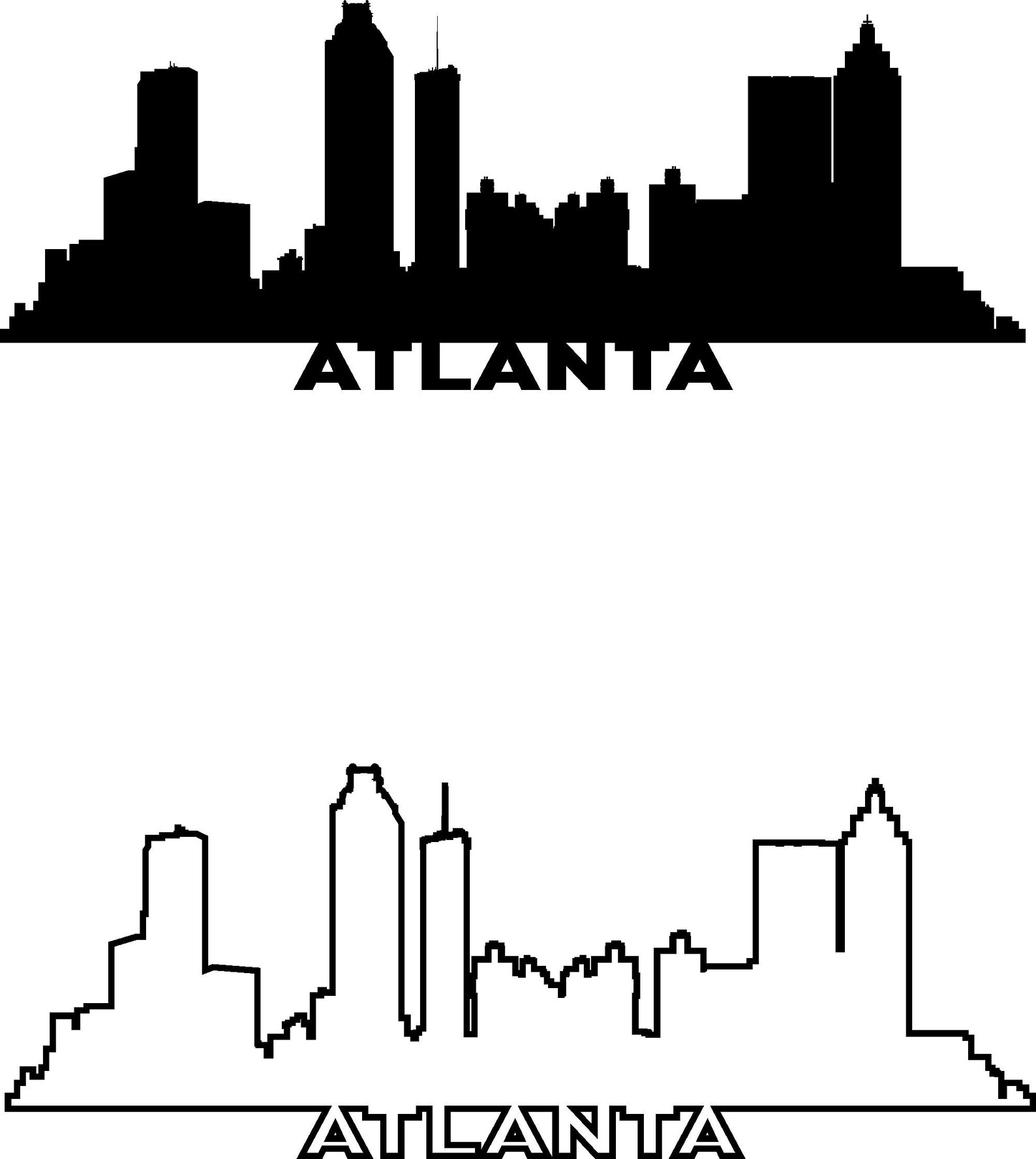 Atlanta SVG Atlanta PNG Georgia Skyline Atlanta Skyline | Etsy