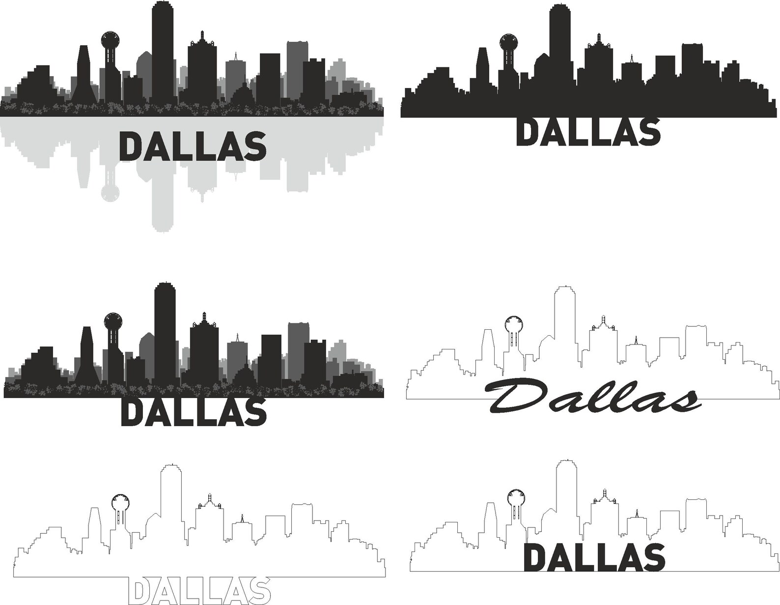Dallas Skyline SVG Dallas SVG Dallas PNG Dallas Texas | Etsy