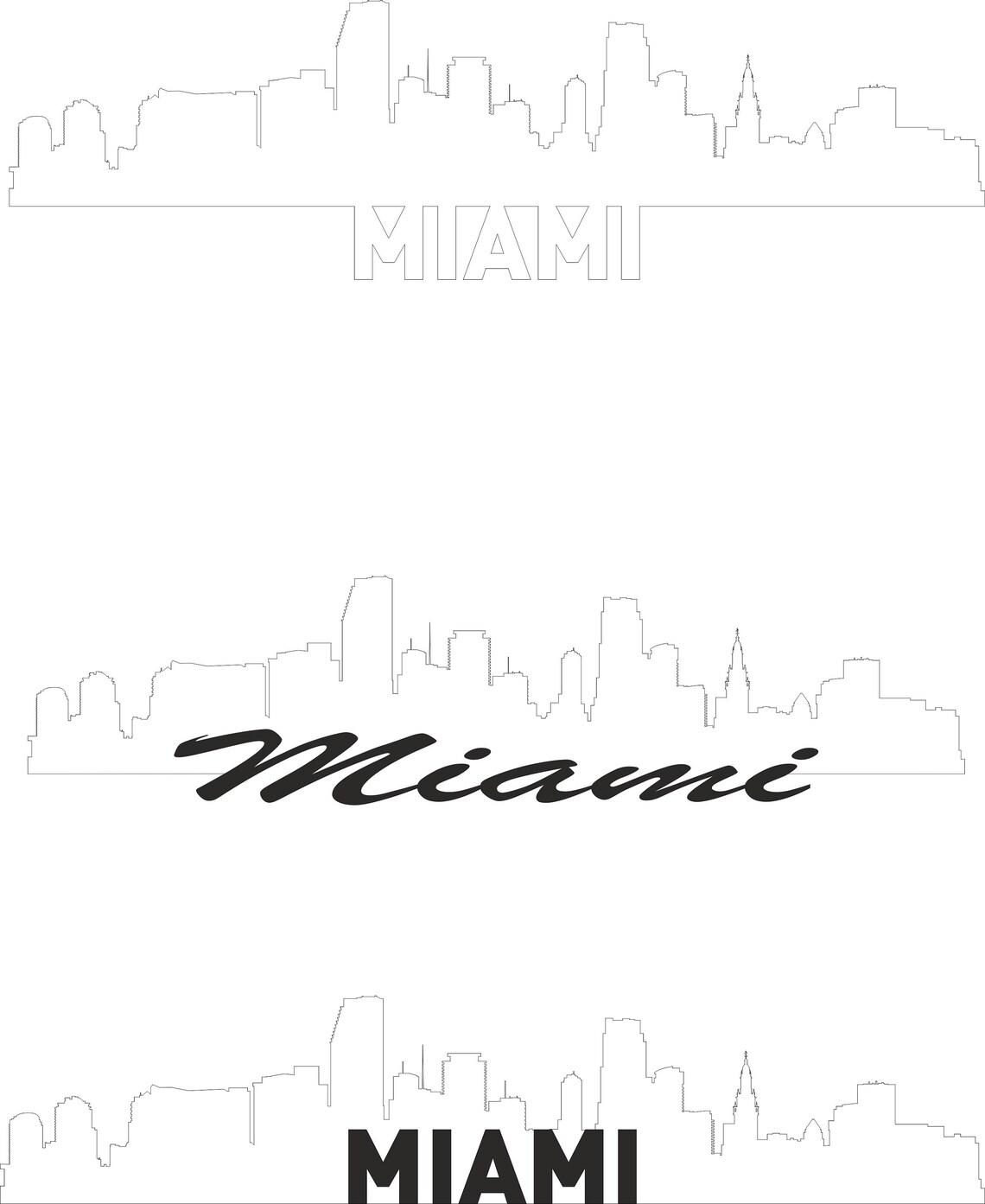 Miami Skyline Miami SVG Miami PNG Miami City Miami Vector | Etsy