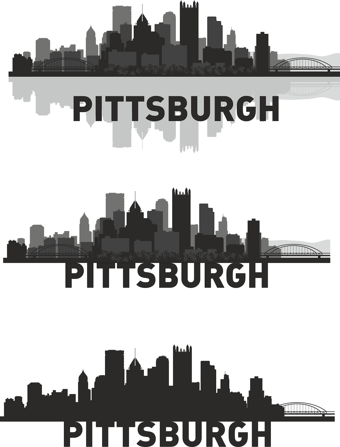 Pittsburgh Skyline Svg Pittsburgh PNG Pittsburgh SVG | Etsy
