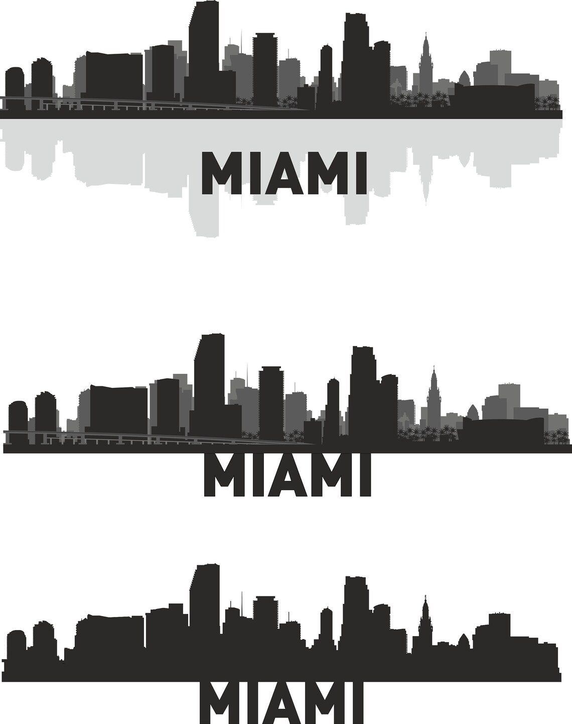 Miami Skyline Miami SVG Miami PNG Miami City Miami Vector | Etsy
