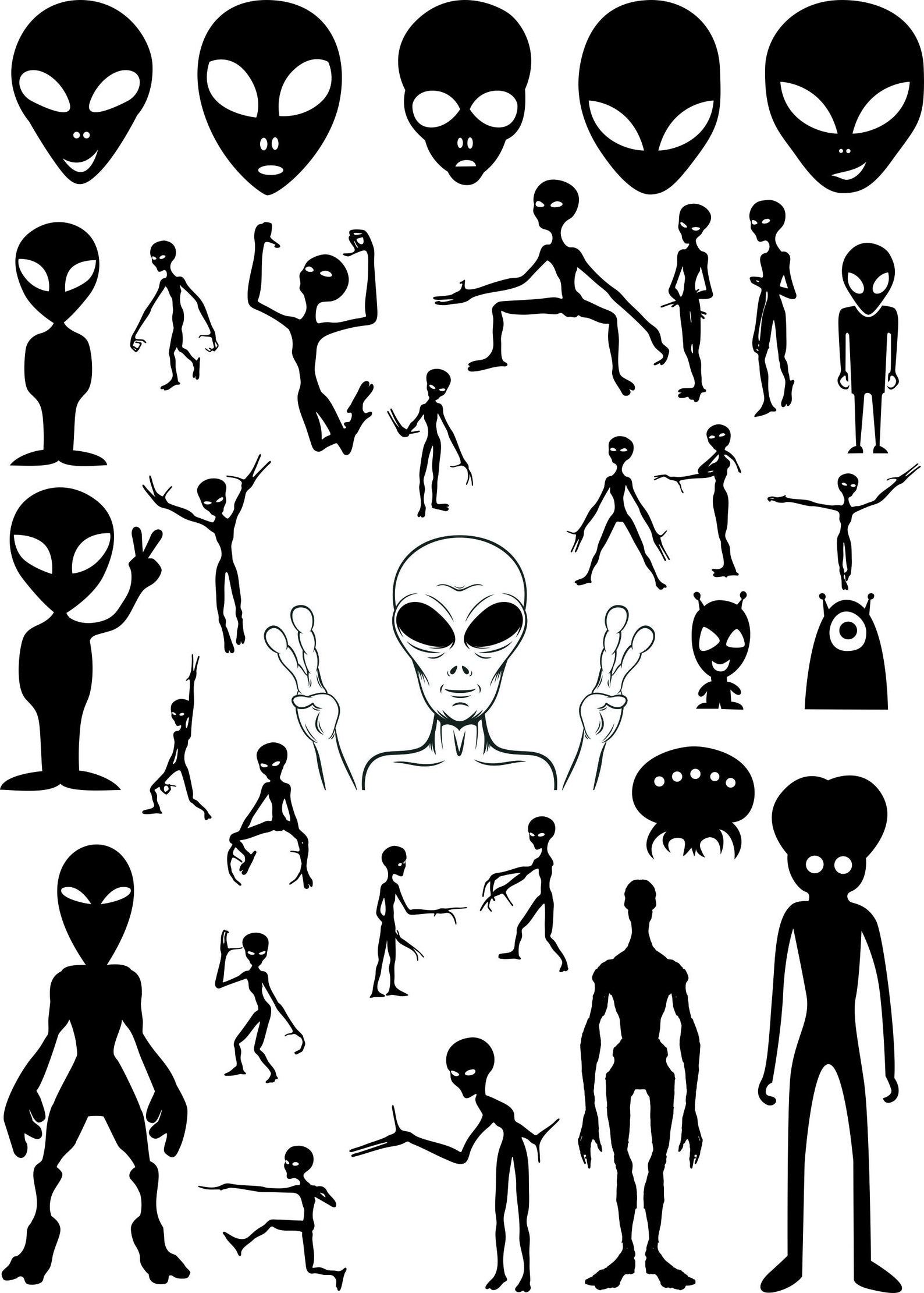 Alien SVG Bundle Aliens Vector Ufo Svg Alien Head Svg | Etsy