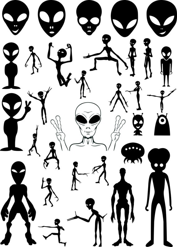Alien SVG Bundle Aliens Vector Ufo Svg Alien Head Svg | Etsy