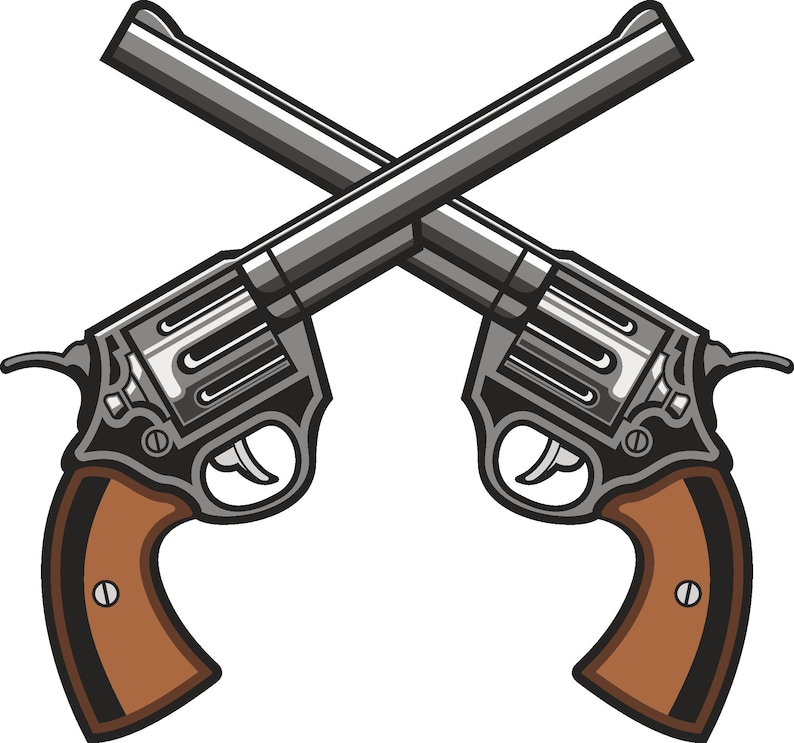 Revolver SVG Wild West SVG Gun Logo gekreuzte Pistolen Svg | Etsy