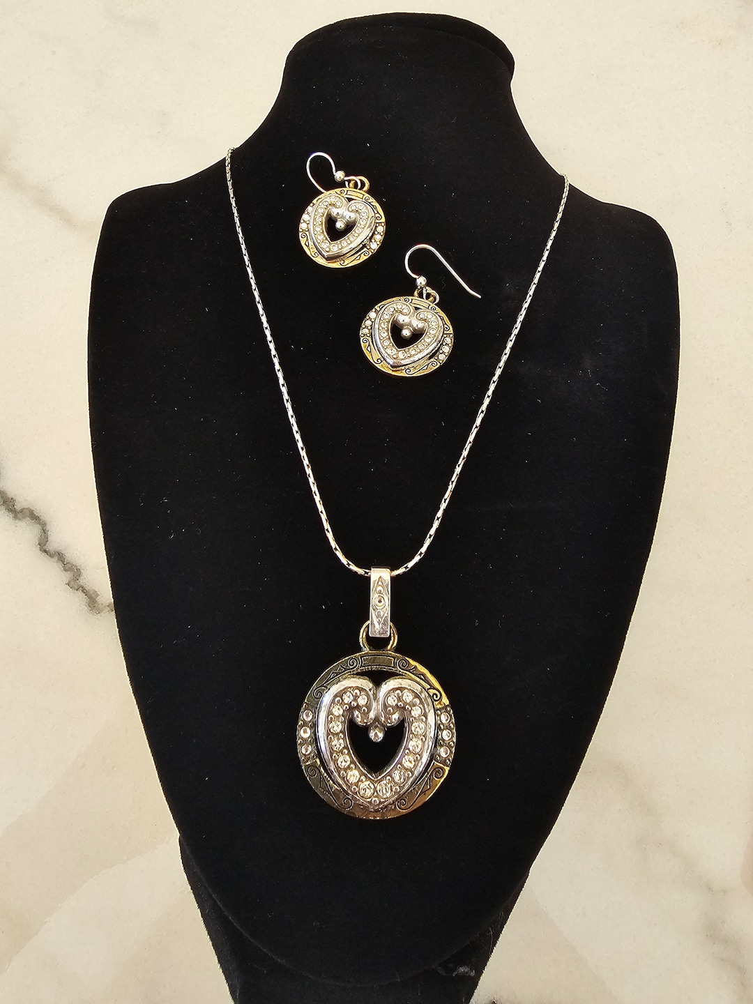 Retired Brighton Heart Necklace and Earrings Set Valentines Day Perfect ...