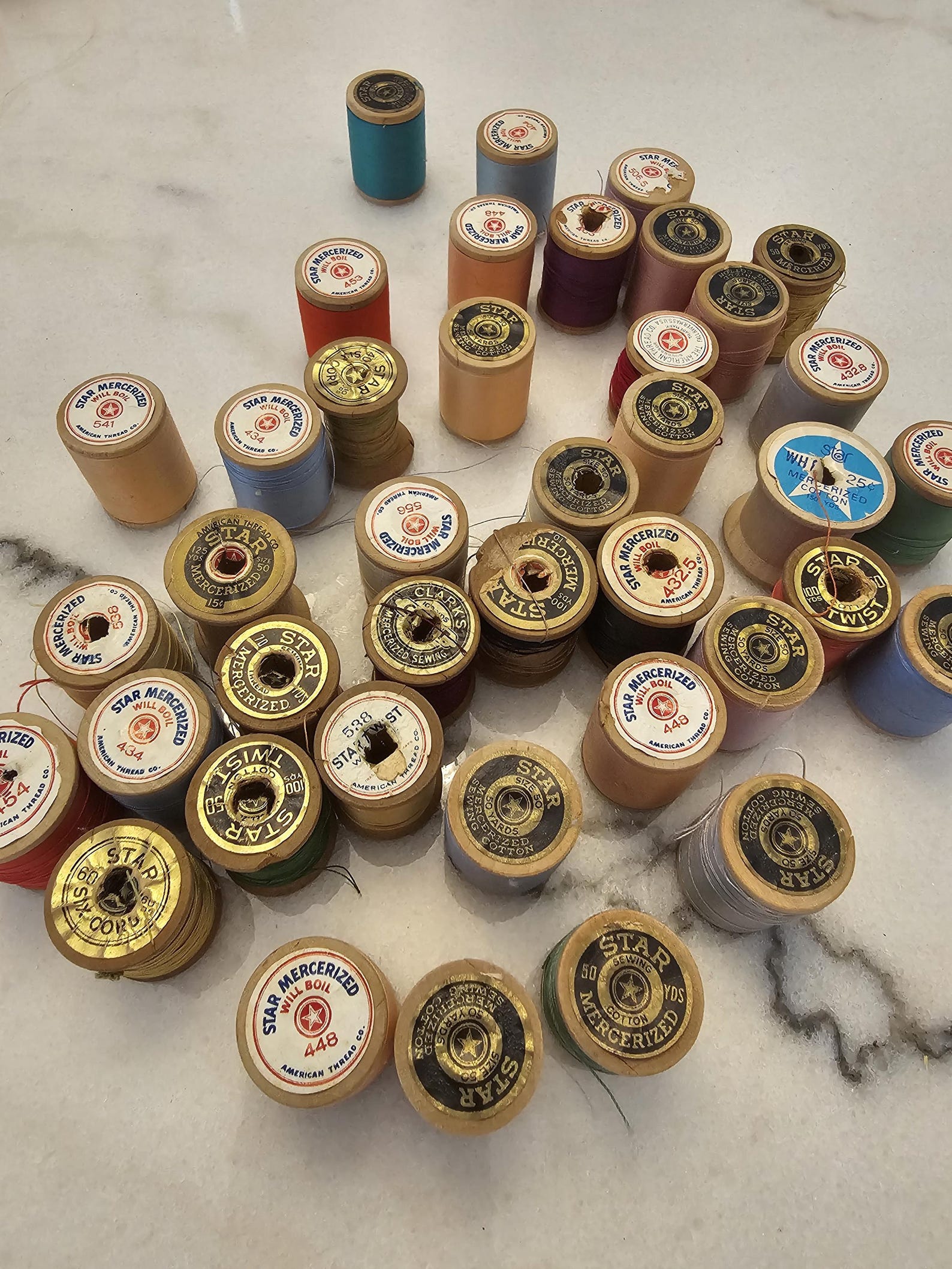 Vintage Wooden Spools Thread Cotton and Coats Star Belding & More ...