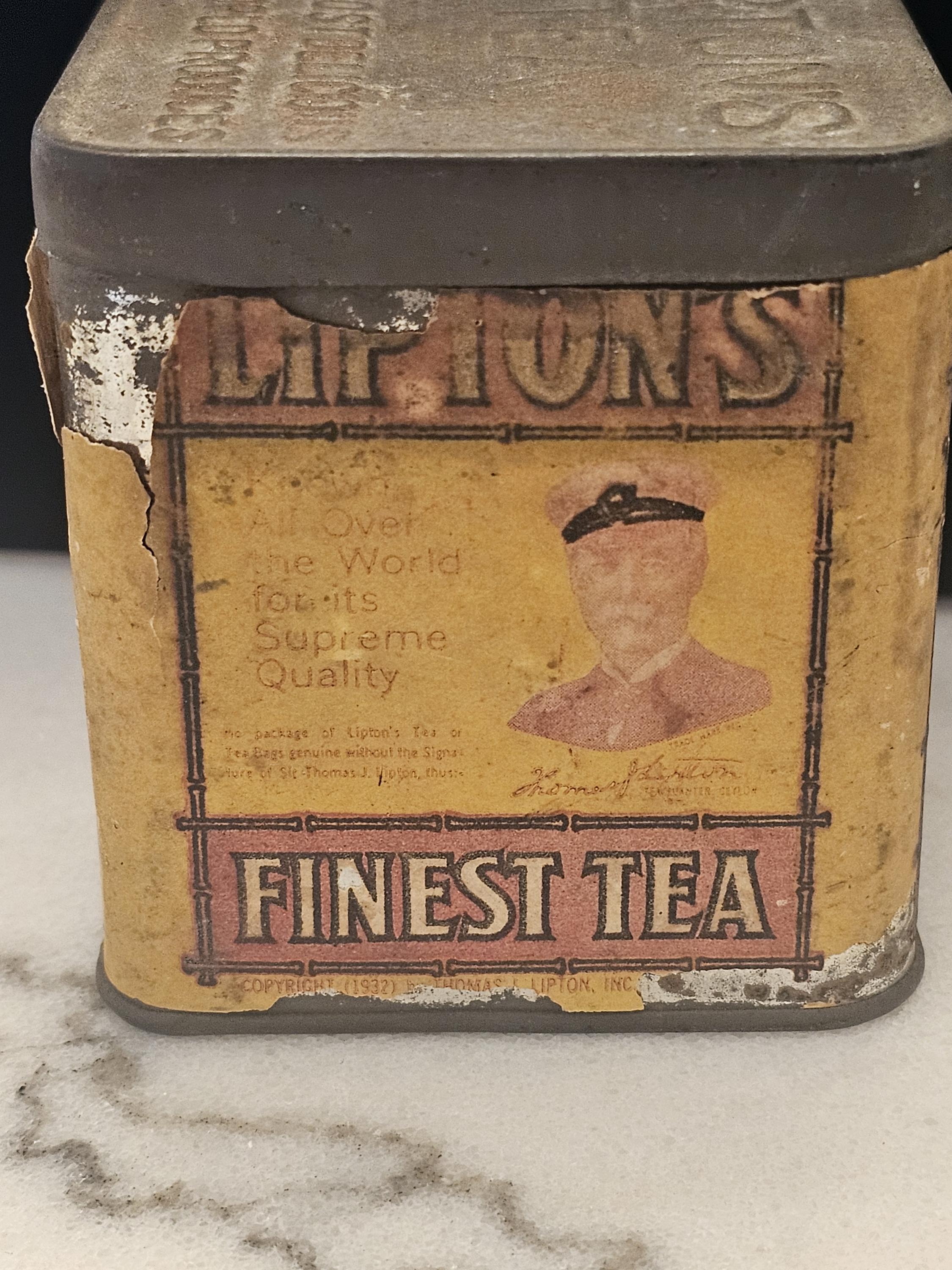 Vintage Lipton Tea Tin Yellow Label Ceylon - Etsy