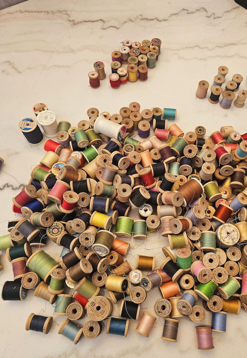 Vintage Wooden Spools Thread Cotton and Coats Star Belding & More ...