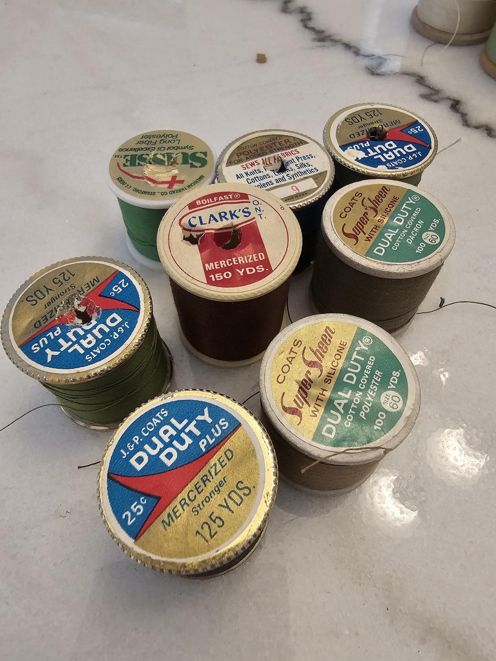 Vintage Wooden Spools Thread Cotton and Coats Star Belding & More ...