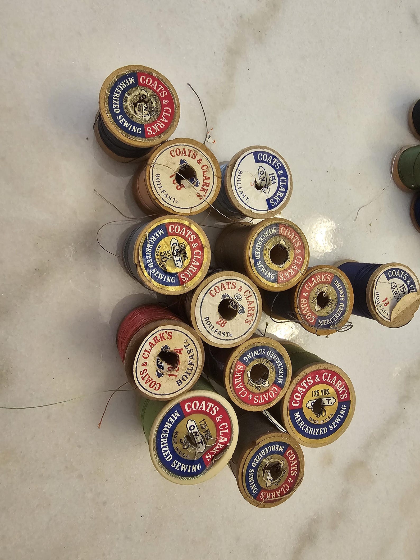 Vintage Wooden Spools Thread Cotton and Coats Star Belding & More ...