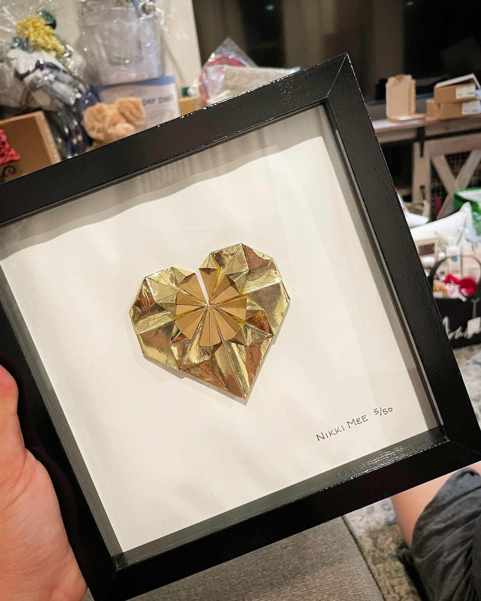 Framed Origami Heart, 8x8 Frame, Mothers Day Gift, Love Gift, 3D ...