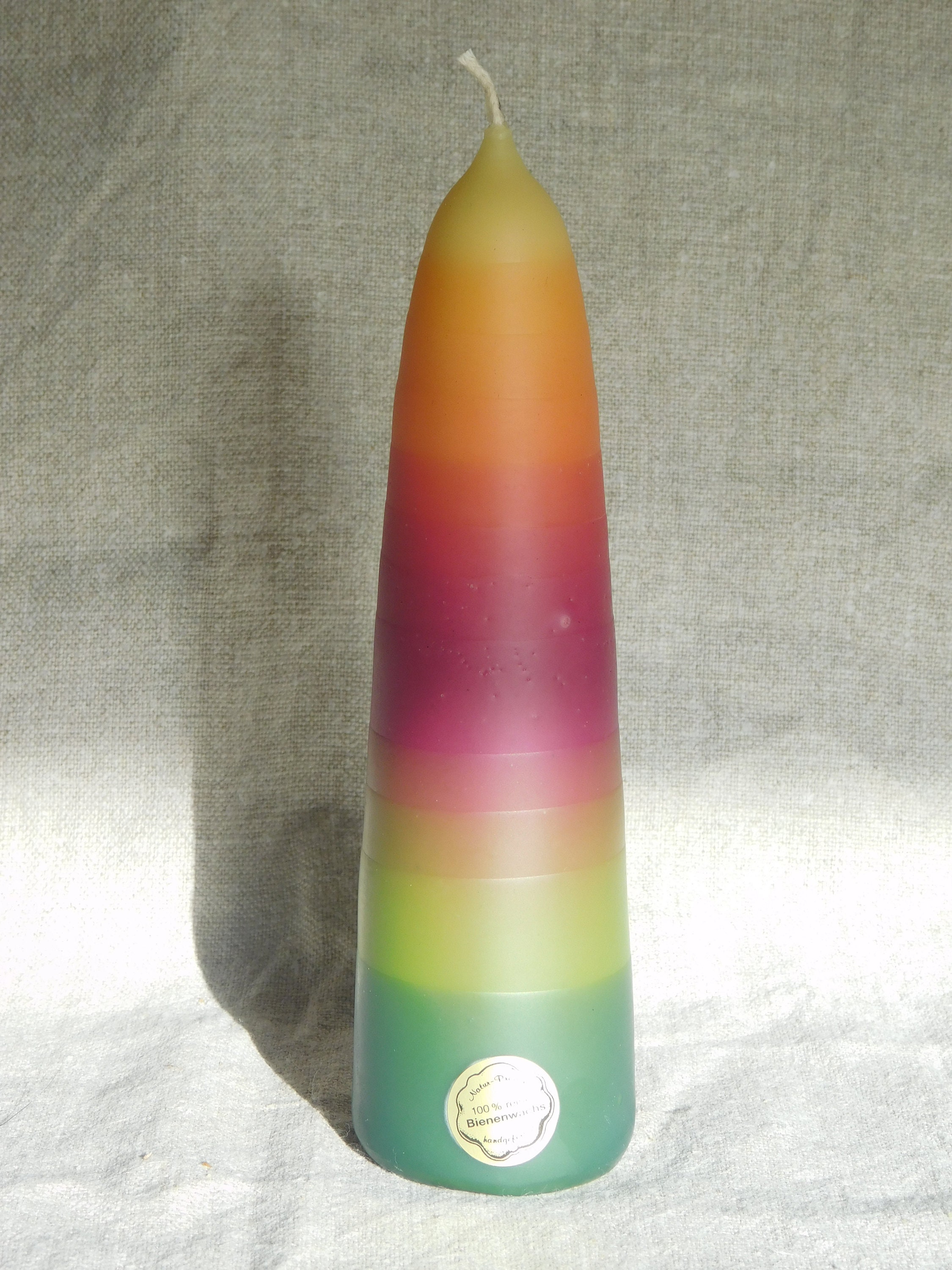 Colorful candle made of 100% beeswax rainbow candle | Etsy