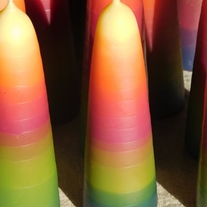 Colorful Candle Made of 100% Beeswax, Rainbow Candle - Etsy