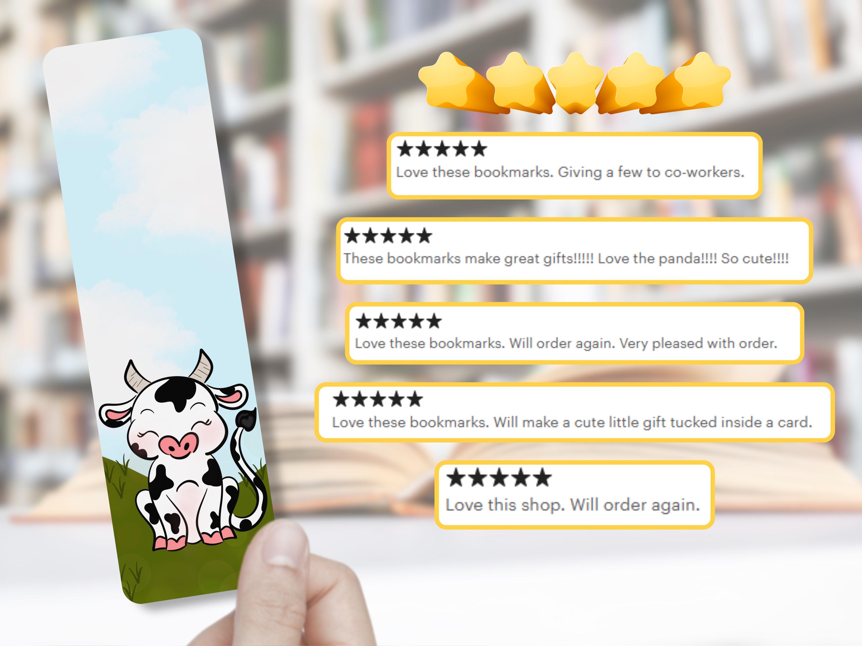 Cute Baby Cow Bookmark Bundle for Cow Lover Pet Parent, Bookmark ...