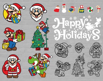 Mario Christmas Svg - Etsy