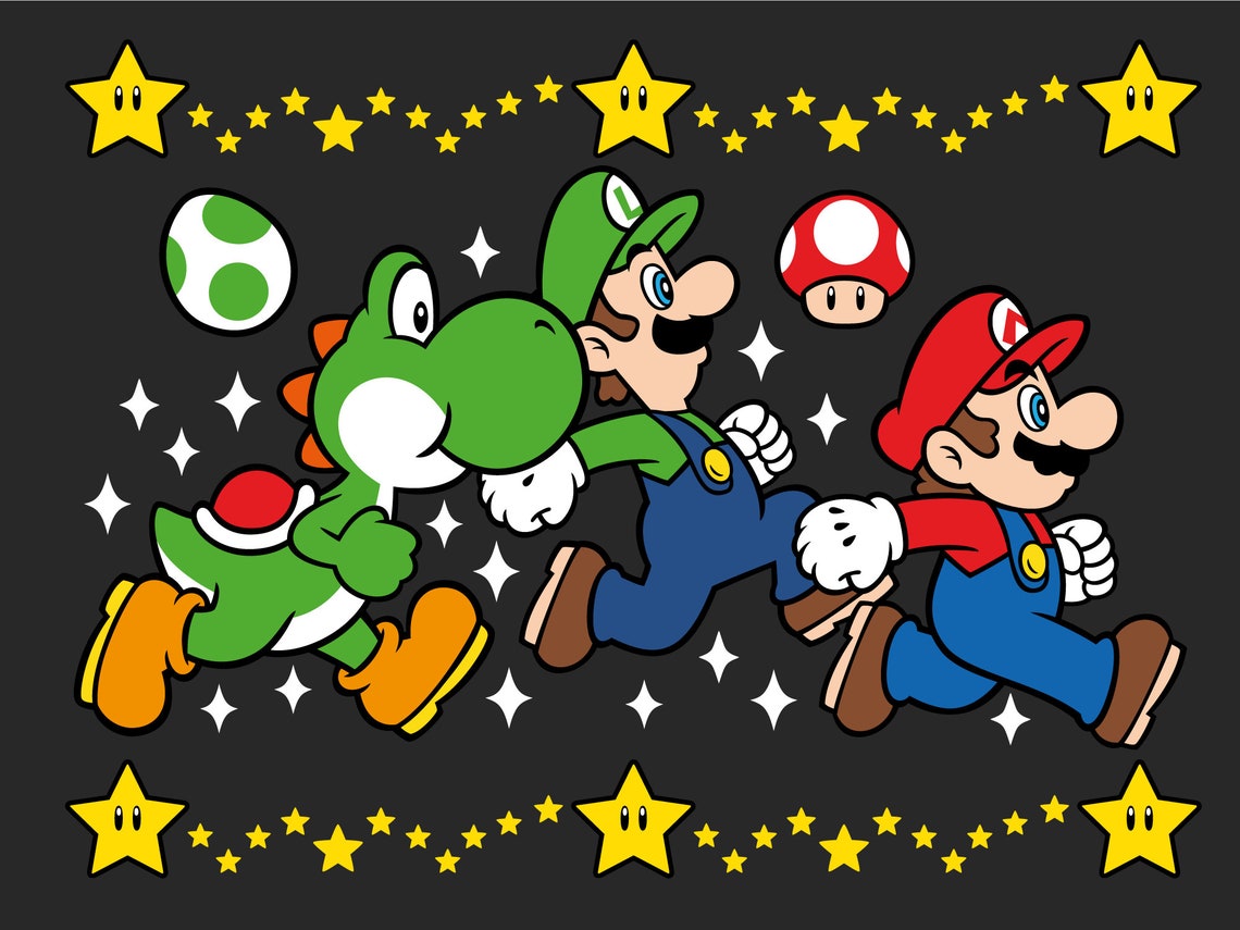 Super Mario Svg Luigi Svg Yoshi Svg Mario Bros Digital - Etsy Finland
