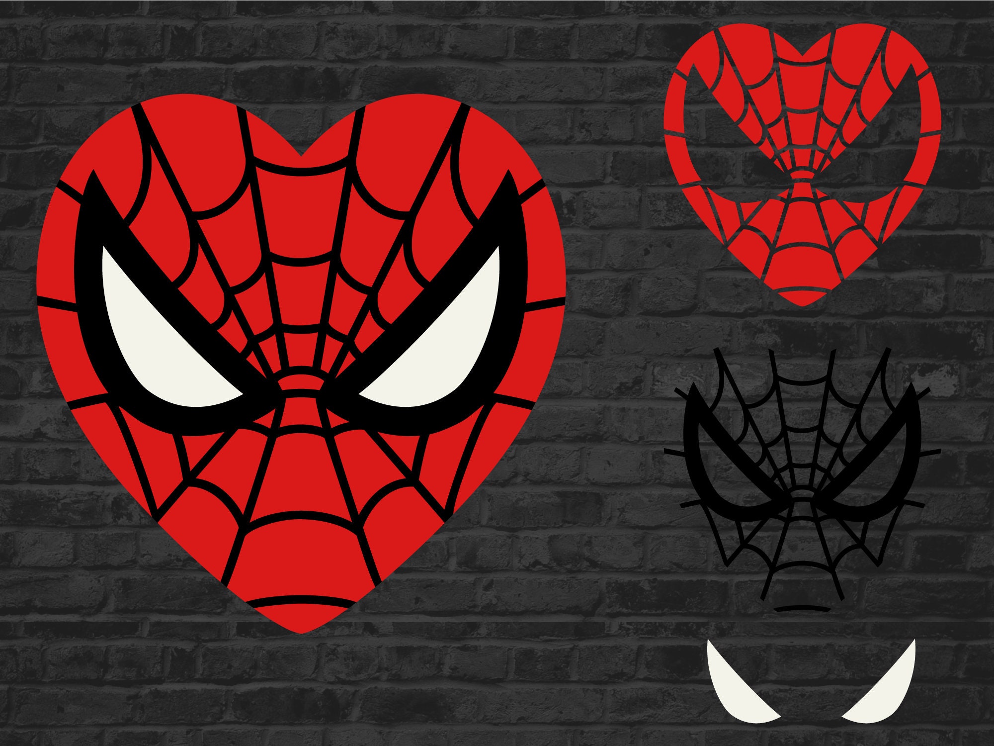 Spiderman Svg Spiderman Face Heart Valentine's Heart - Etsy