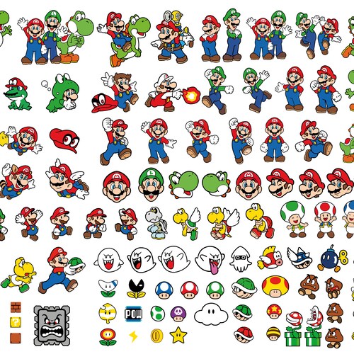 Mario Character Set SVG EPS PNG Dfx Cut Files for Use - Etsy