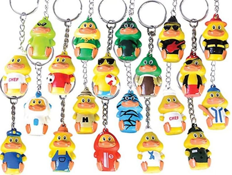 6 Piece Mini Rubber Duck Key Chains for Cruise Hiding or Jeep - Etsy
