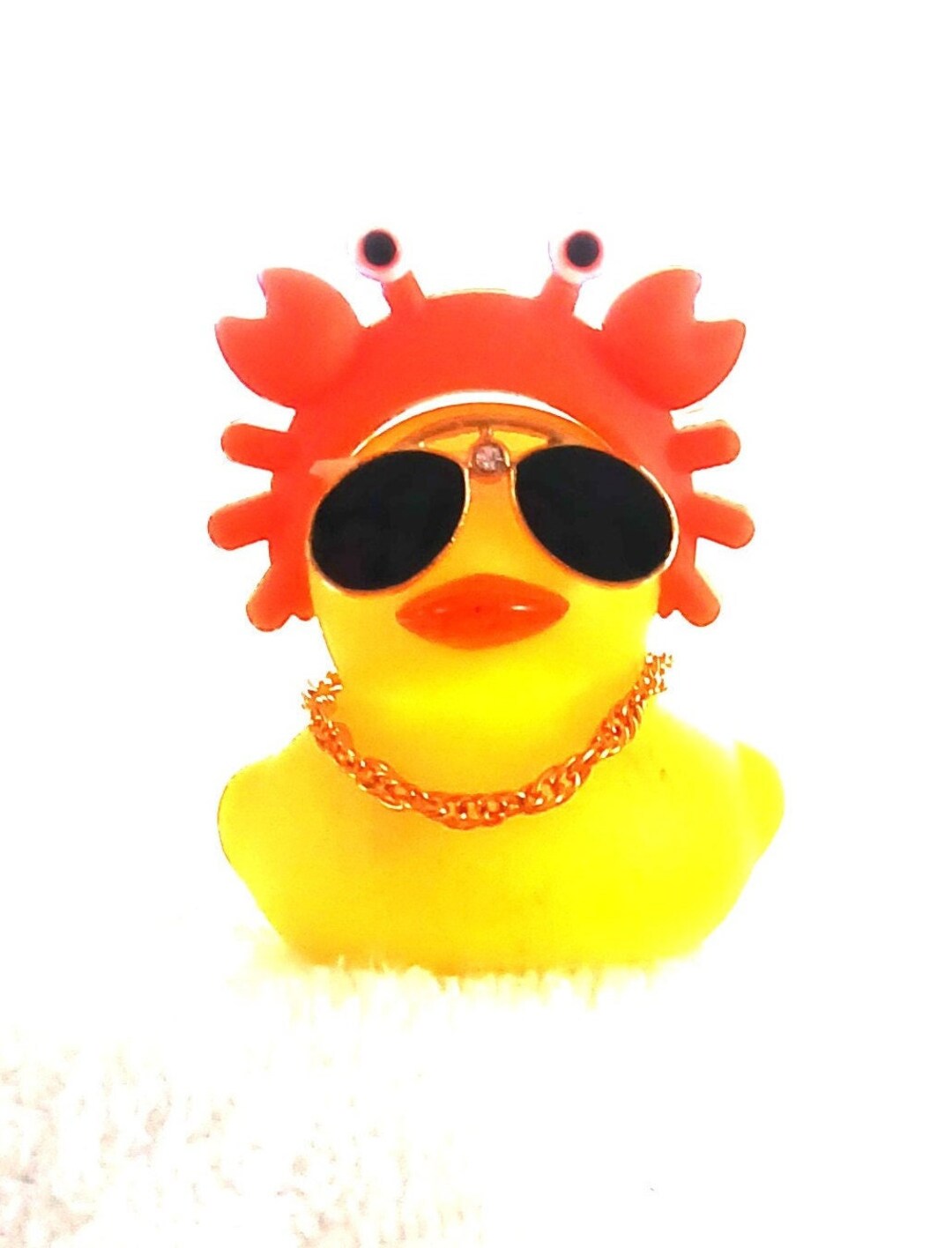 One Two Inch Duck With Lobster Claw Hat Sunglasses and Chain for Cruise ...