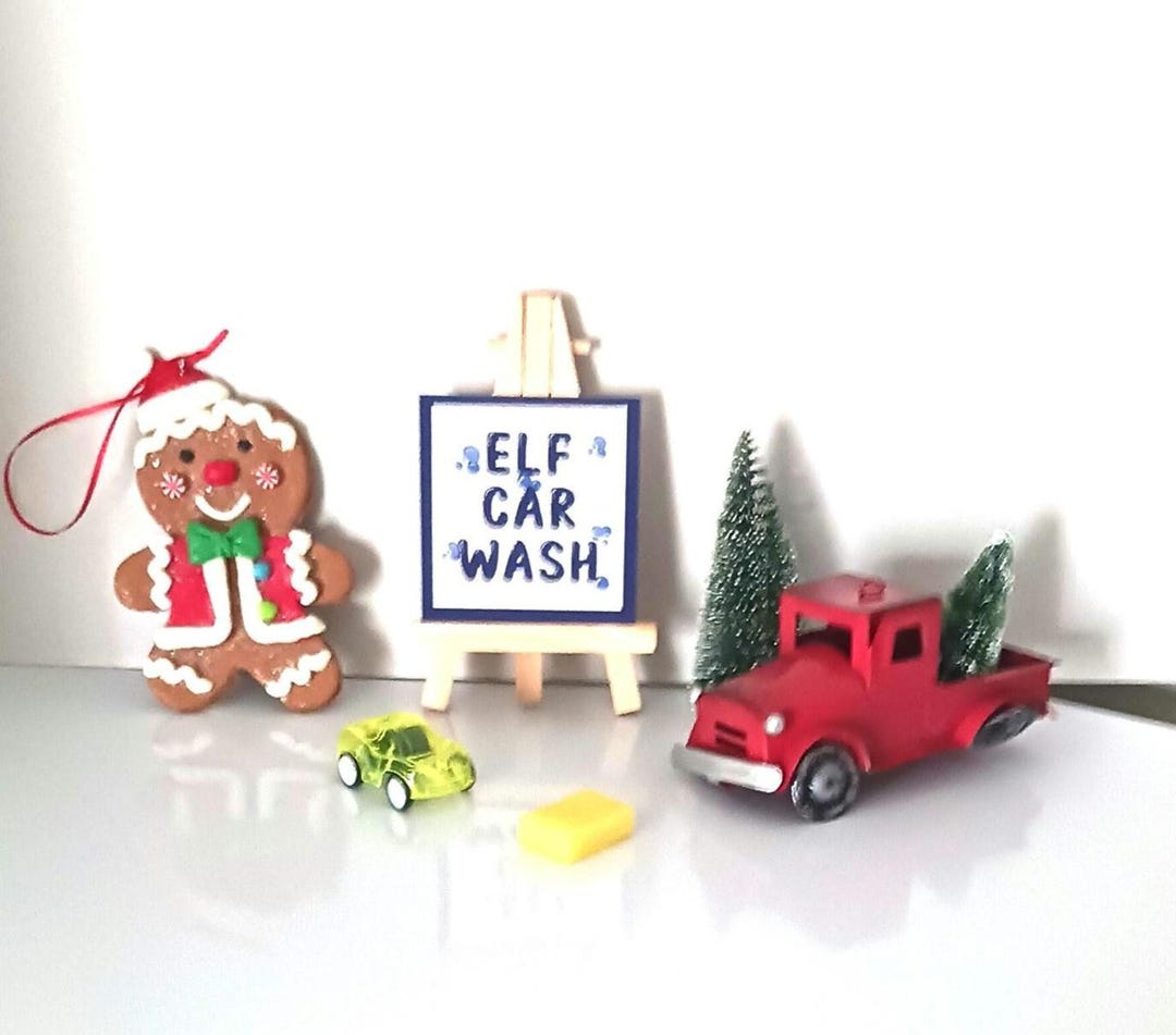 Car Wash Elf Prop | Miniature Auto Wash Station | Christmas Elf Scene ...