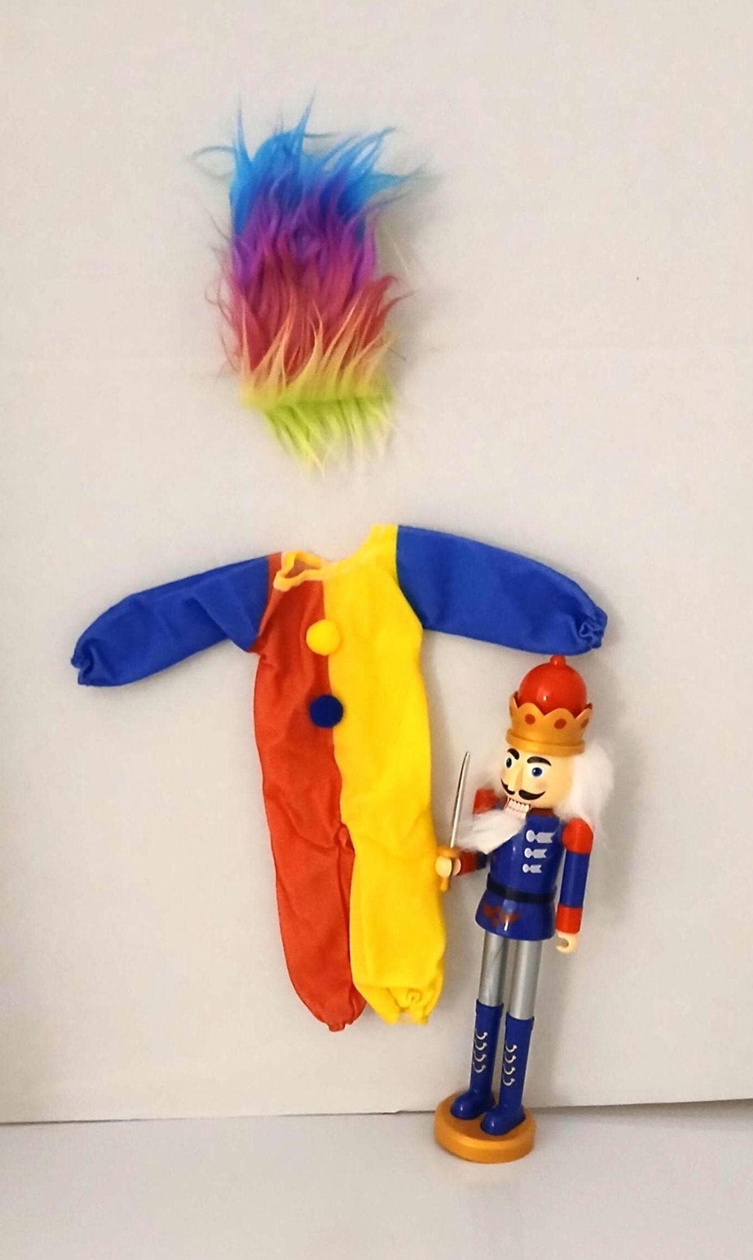 Clown Elf Costume and Wig Set | Christmas Elf Circus Outfit With ...