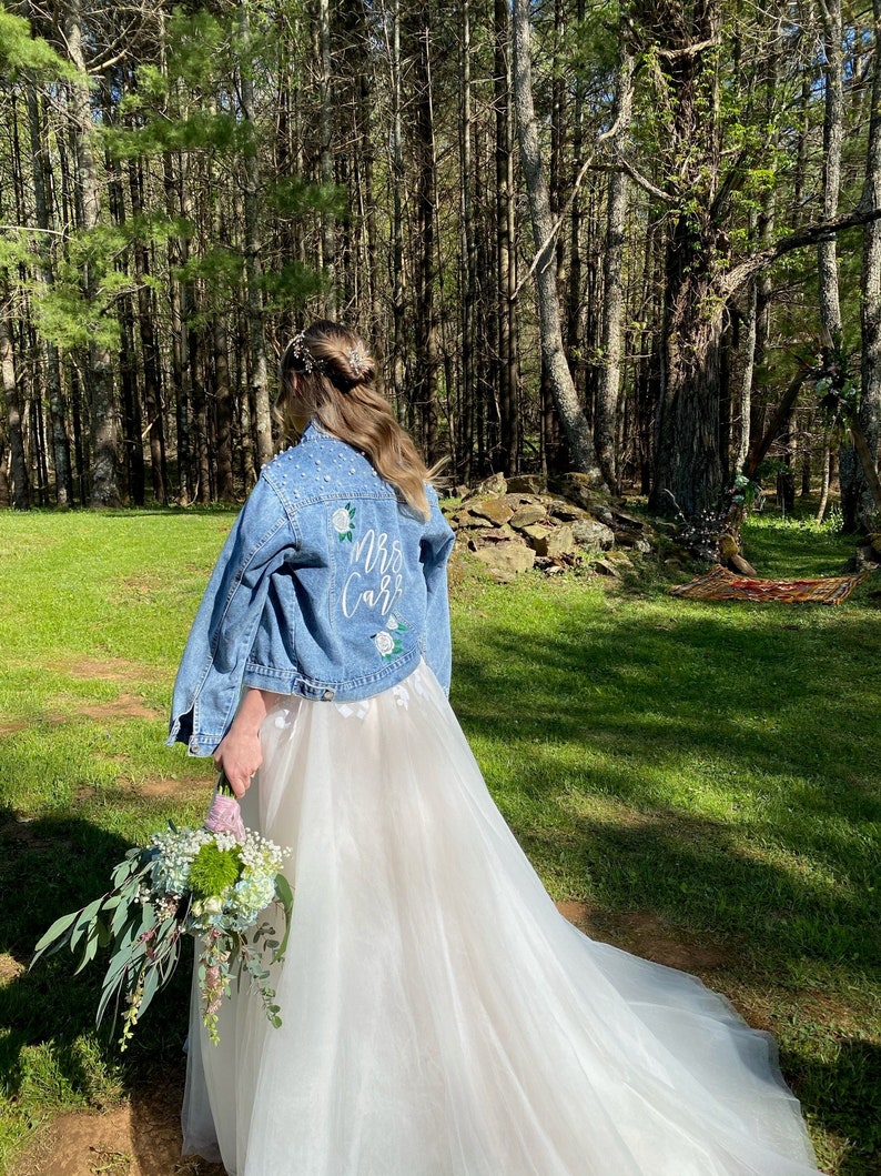 Embroidered Bride Denim Jacket / Bride Jean Jacket / Custom - Etsy