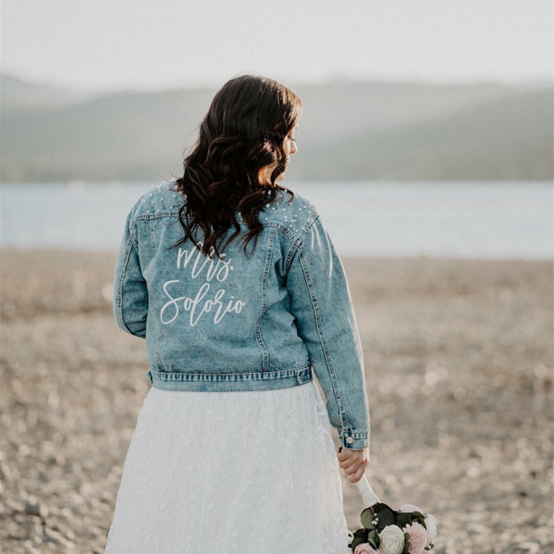 Embroidered Bride Denim Jacket / Bride Jean Jacket / Custom - Etsy