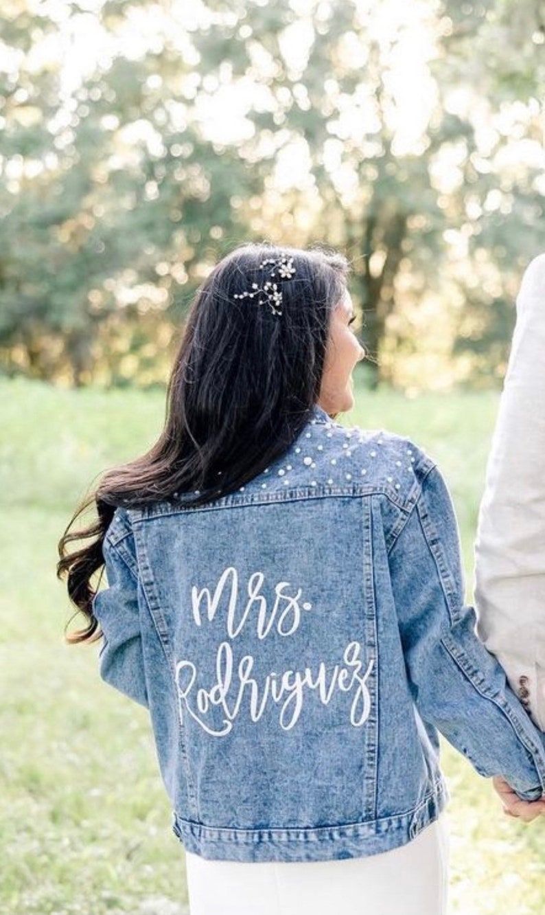 Embroidered Bride Denim Jacket / Bride Jean Jacket / Custom - Etsy