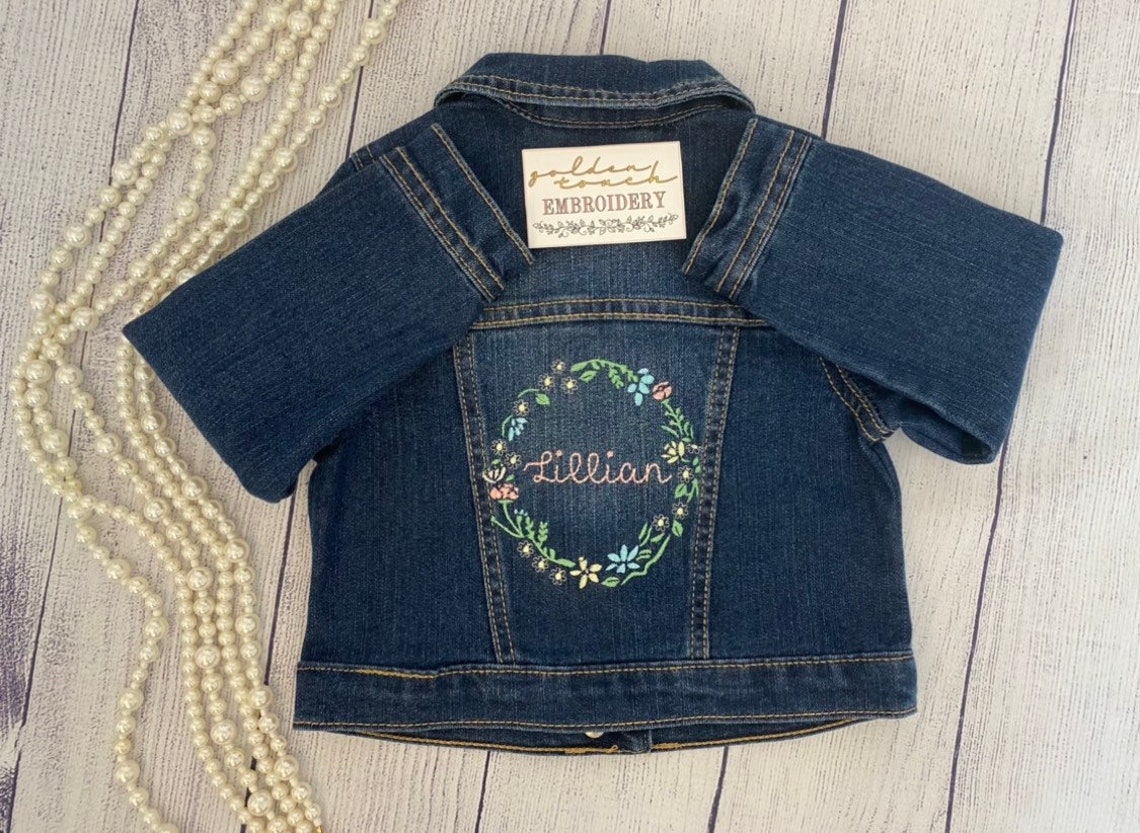 Baby Denim Jacket / Kids Jean Jacket / Baby Embroidered Denim | Etsy