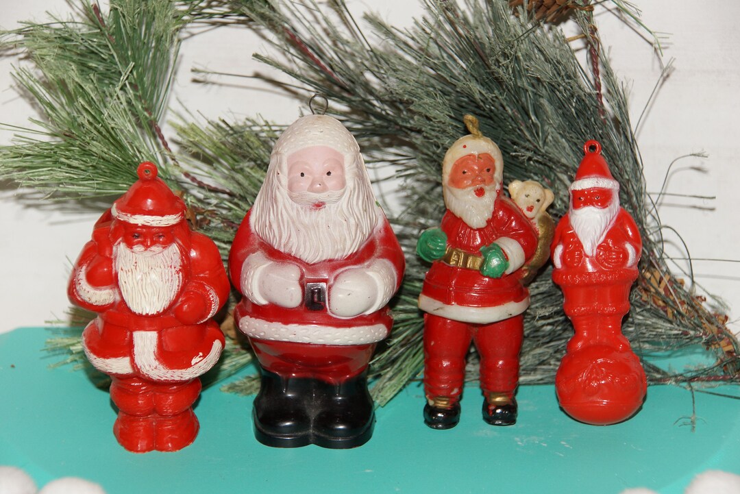 Handsome Vintage Santa Foursome - Etsy