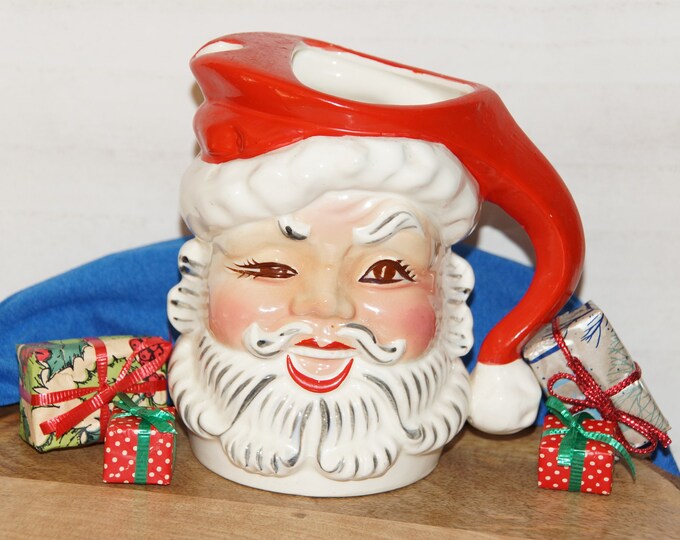 Large Napco Santa Head Ceramic Pitcher From 1958 - Etsy