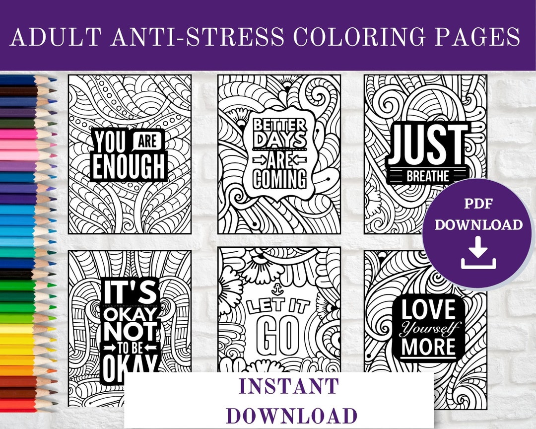 Printable Adult Anti-stress Mandala Motivational Coloring Pages | 8 ...