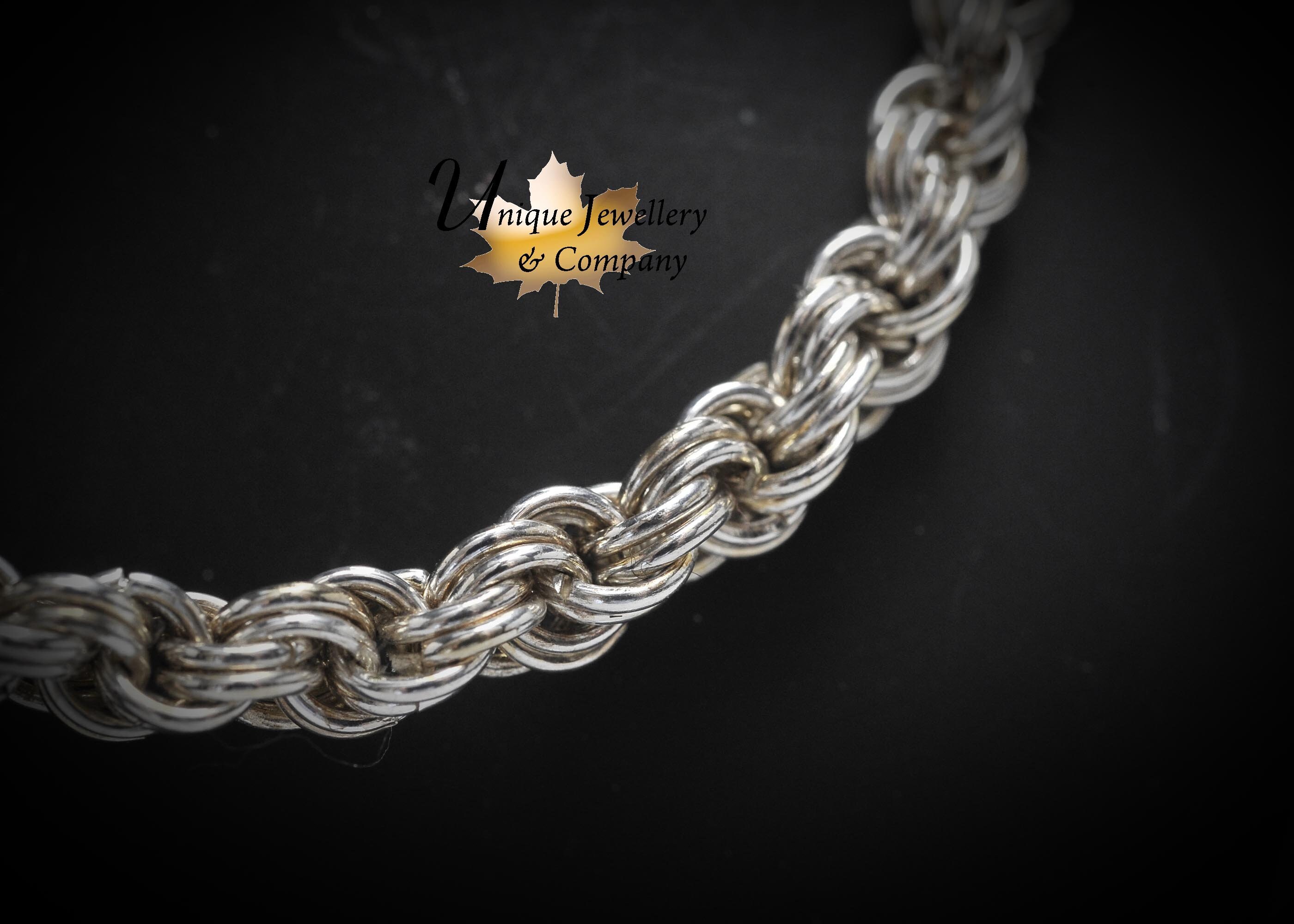 DOUBLE SPIRAL Argentium Chain Mail Necklace With .925 Sterling Silver ...