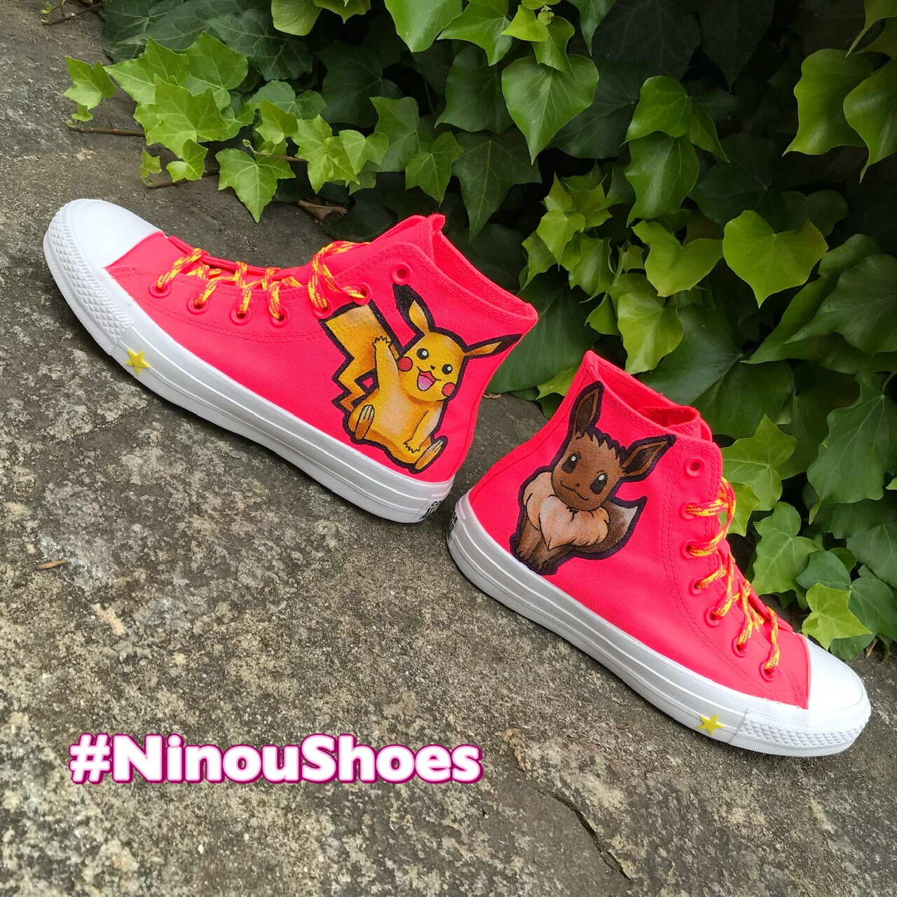 Converse Sneakers pikachu and Evoli - Etsy Singapore
